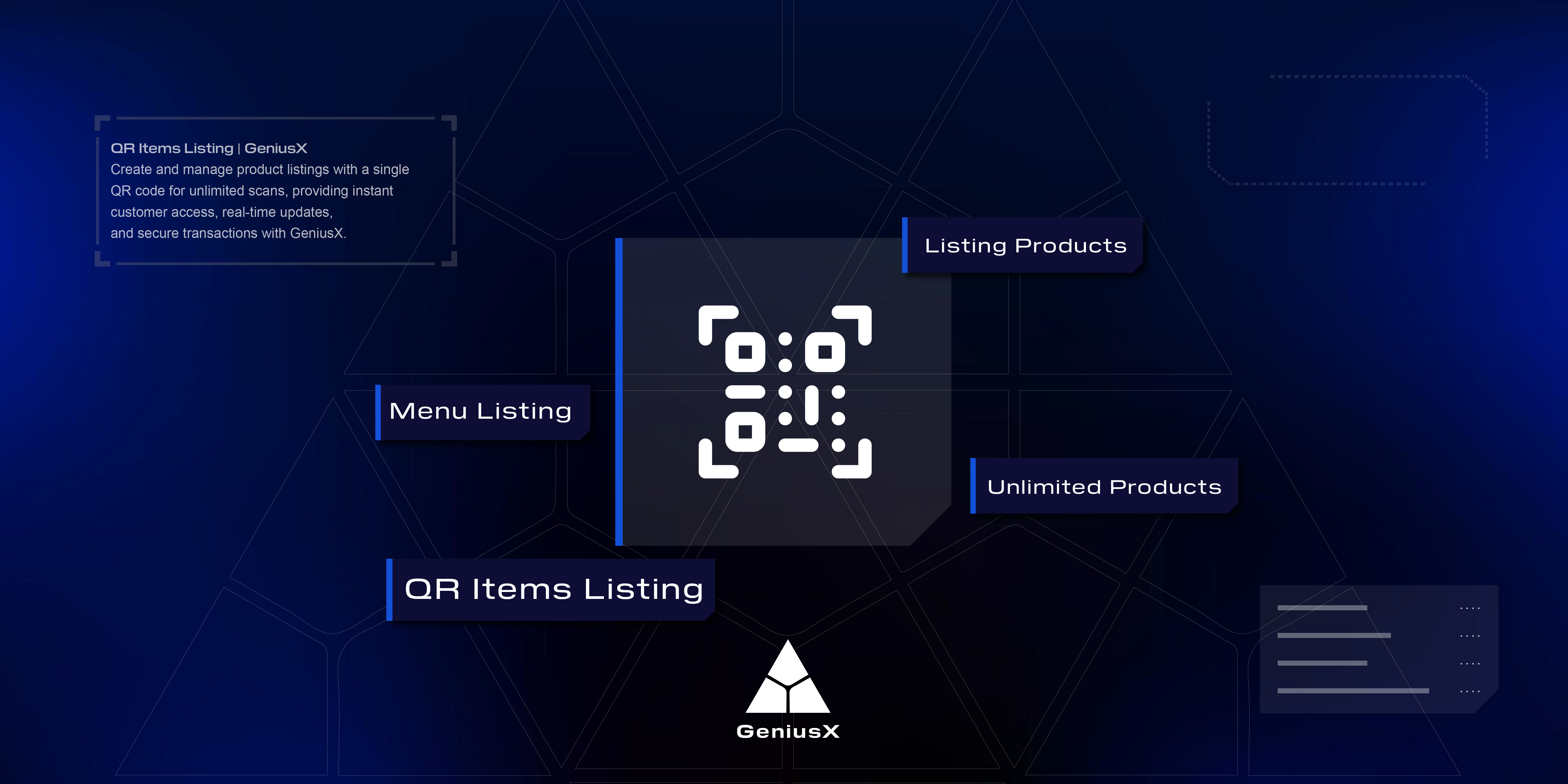 QR Items Listing | GeniusX